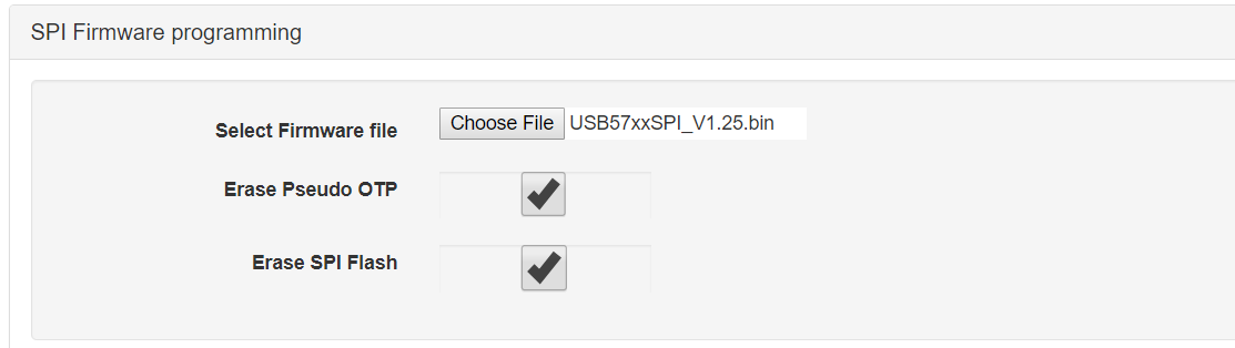 Special consideration for programming SPI Flash of the EVB-USB5734 with ...