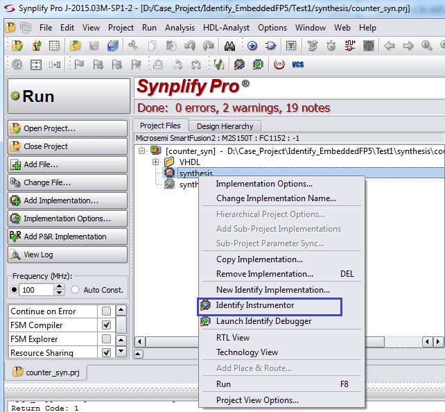 Identify created design (Instrumented Design) does not automatically ...