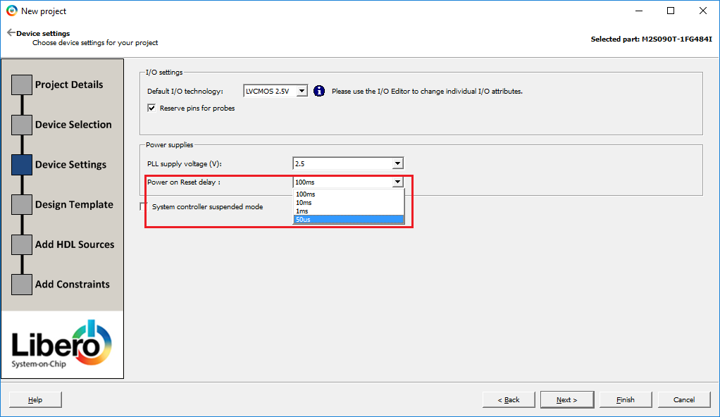 Where is the Power on Reset delay time stored in the SmartFusion2 ...