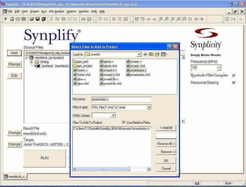 ProASICplus specific Macro - error message: @E: CG389 :"source.v":856:7:856:11|Reference to ...