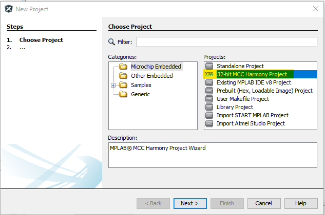 MPLAB X MCC plugin, MCC Core and MCC Harmony Core versions and ...