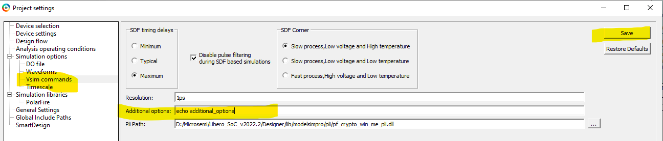Custom Do file running in the ModelSim