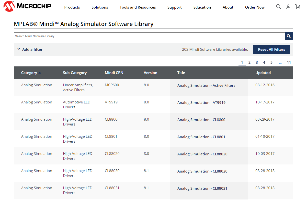 MPLAB Mindi Analog Simulator Tool