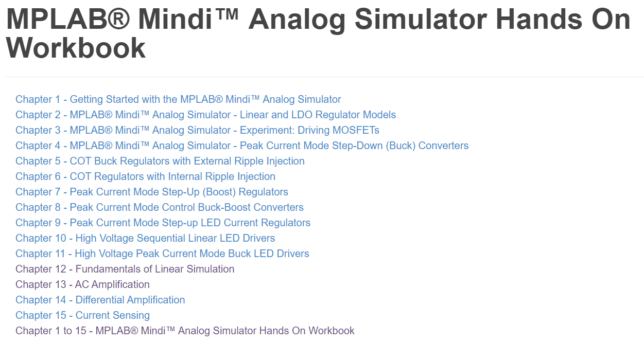 MPLAB Mindi Analog Simulator Tool