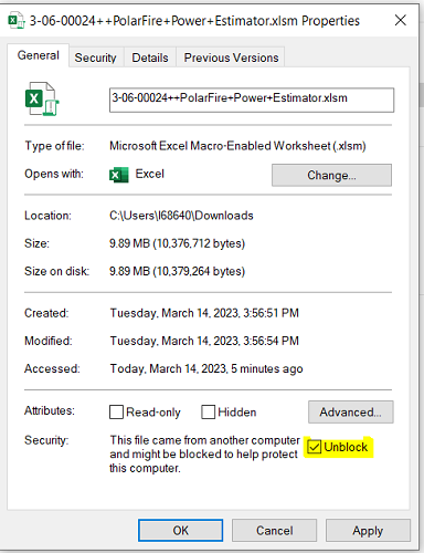 Power Estimator Tool message 'Microsoft has blocked macros from running...'
