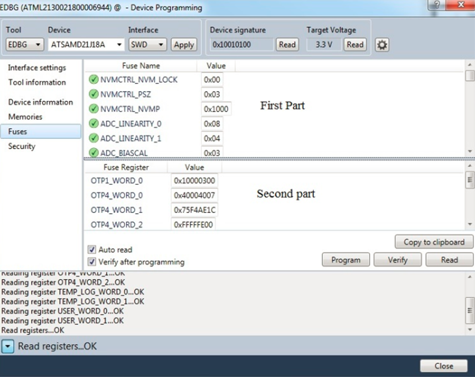 Description about the Fuse Name and Fuse Register in the Microchip ...