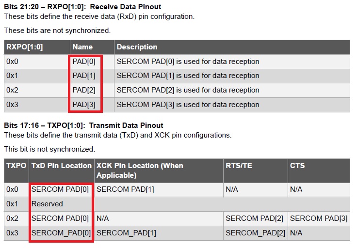 [KB:000007252] SAM D/L/C and SAM D5x/E5x - Rx and Tx Pins Selection for ...