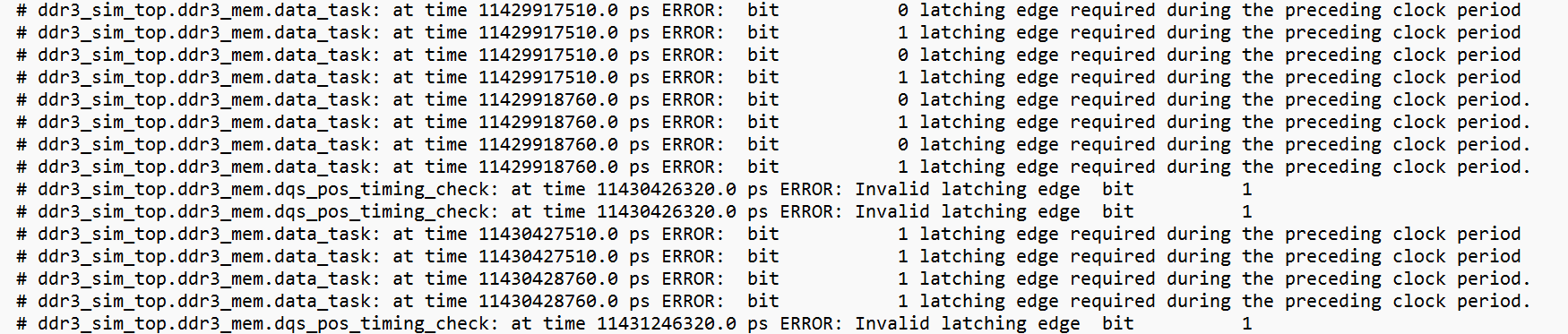 Warnings and Errors during in the DDR Controller Simulations of PolarFire