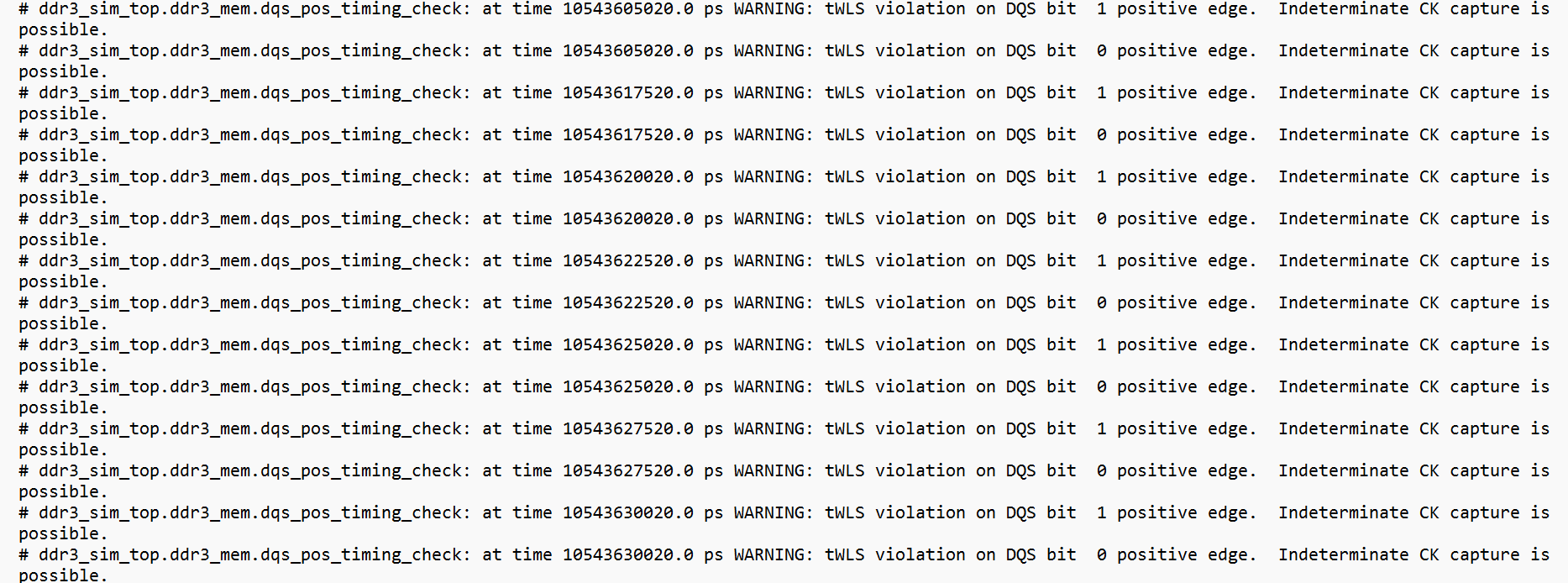 Warnings and Errors during in the DDR Controller Simulations of PolarFire