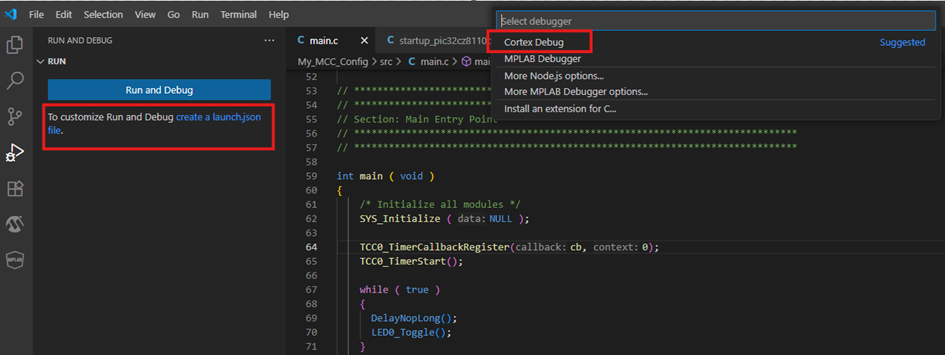 Using the Cortex-Debug extension and Segger J-Link debug probes with MPLAB Extensions for VS Code