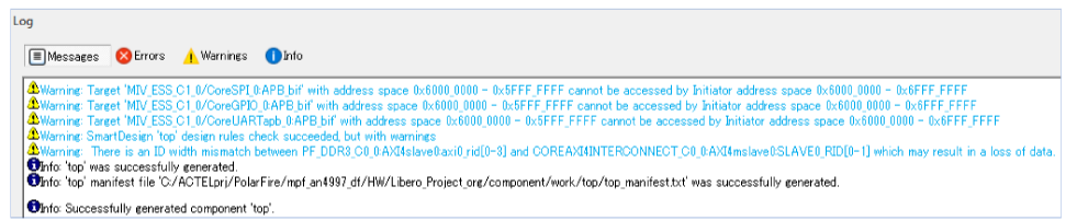 'Memory map' DRC errors during generation of a SmartDesign IP component ...