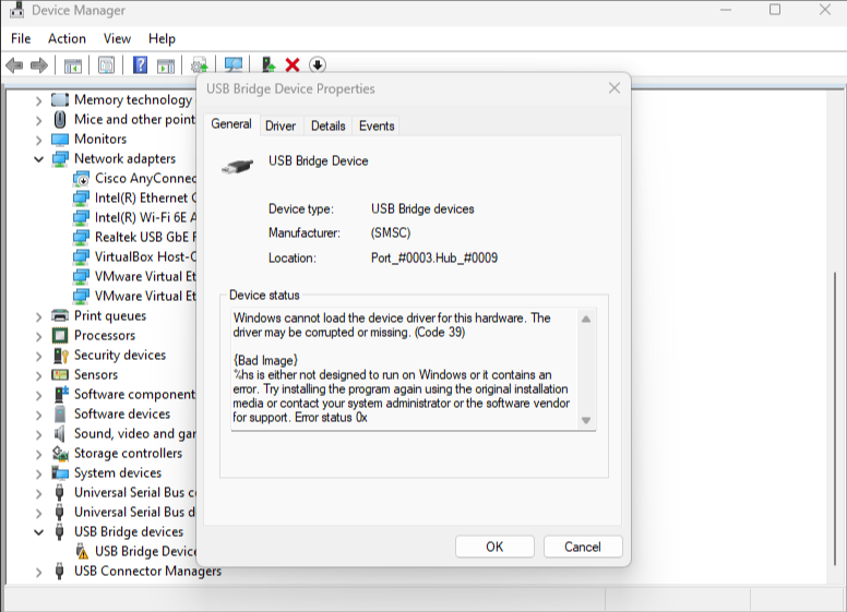 CAP touch USB Bridge compatibility in Windows 11