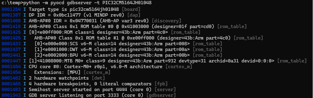 Using Arm CMSIS Debugger and pyOCD with MPLAB Extensions for VS Code