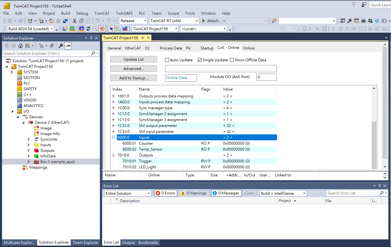 EtherCAT PDO and SDO Objects Implement Process