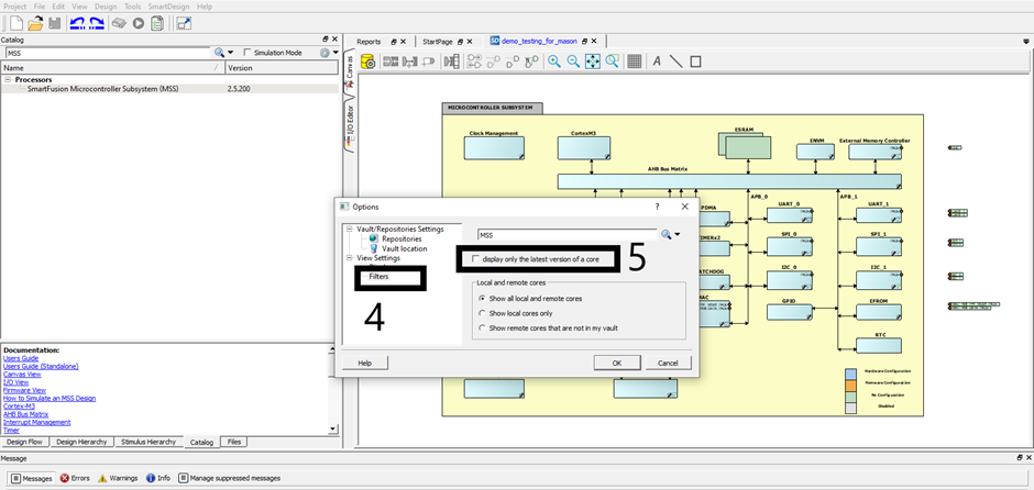 SF2: How to fix errors like: "Cannot find core Actel:SmartFusionMSS:MSS ...